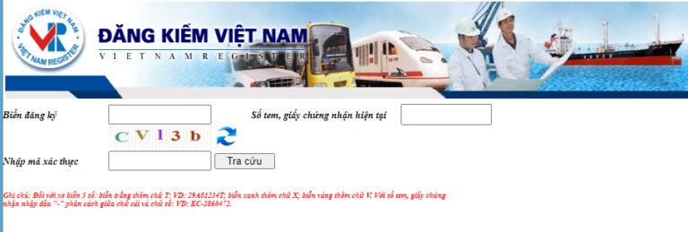 [Khám phá] Trang web cục đăng kiểm Việt Nam